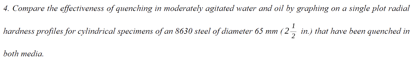 [Solved]: 4. Compare the effectiveness of quenching in mod