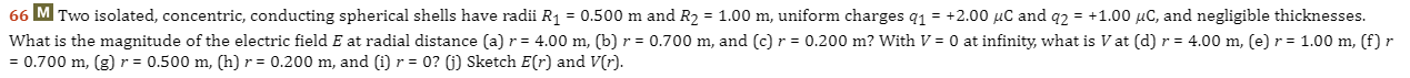 Solved 66M Two isolated, concentric, conducting spherical | Chegg.com