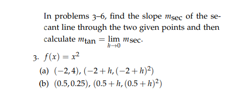 Solved find the slope msec ﻿of the secant line through the | Chegg.com