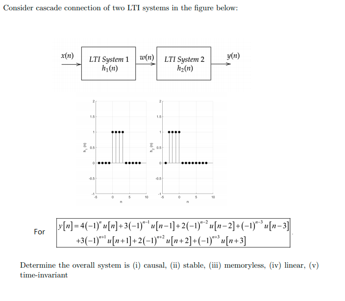 Solved Consider cascade connection of two LTI systems in the | Chegg.com