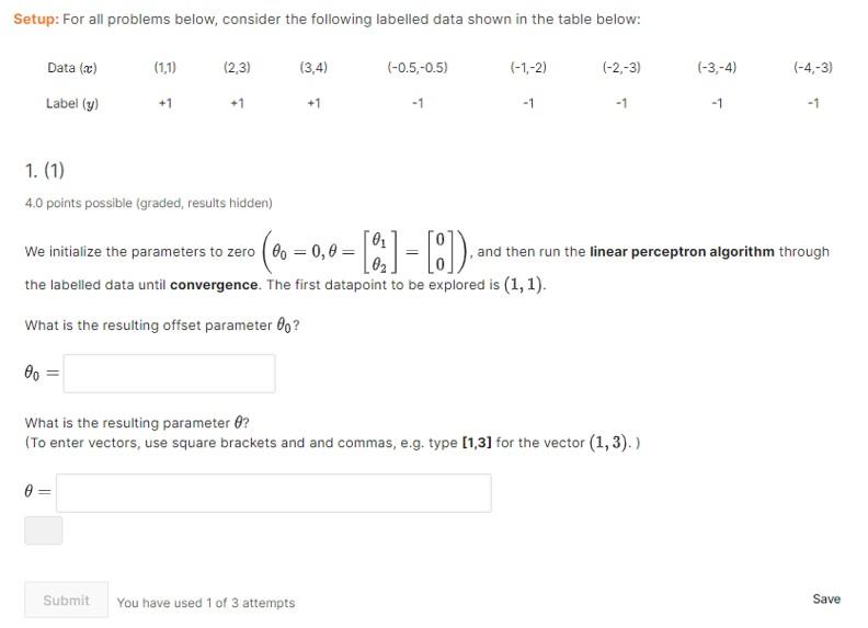 Solved Setup: For all problems below, consider the following | Chegg.com