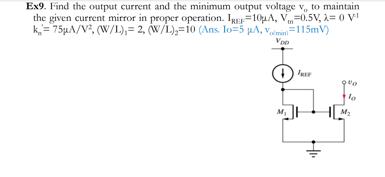 Solved Ex9. Find the output current and the minimum output | Chegg.com