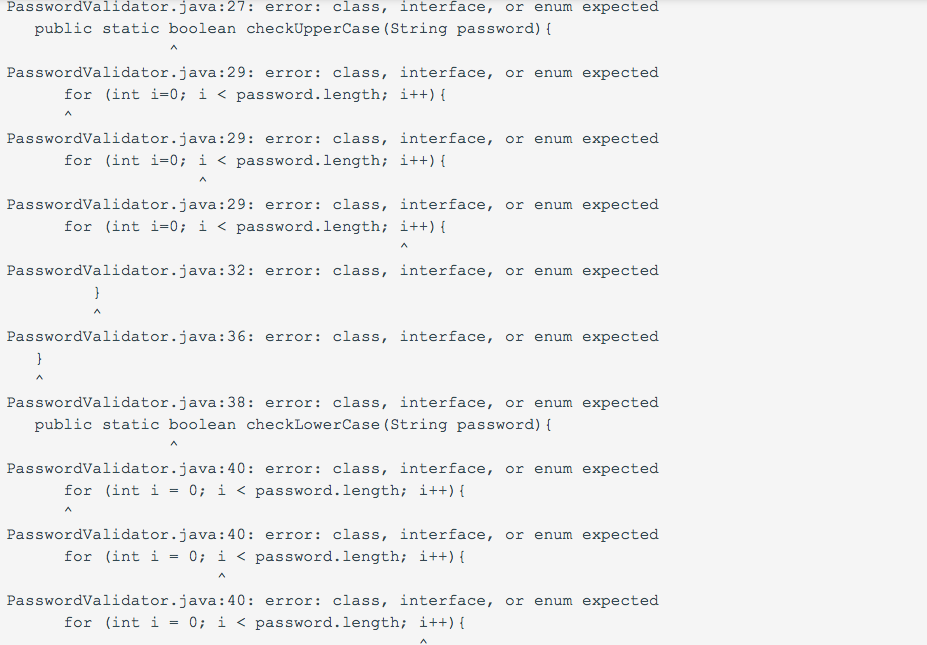 Solved IN JAVA! Construct a password validator to check if | Chegg.com