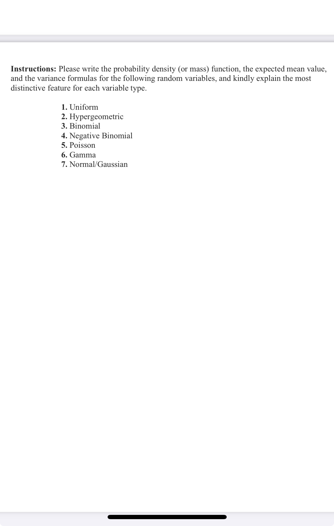 Solved Instructions: Please write the probability density | Chegg.com