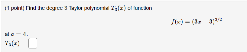 Solved (1 point) Compute the 6th derivative of at x = 0. | Chegg.com