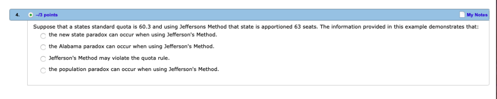 Solved 4. + -/3 points My Notes Suppose that a states | Chegg.com