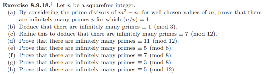 Solved Exercise 8.9.18. Let n be a squarefree integer. (a) | Chegg.com