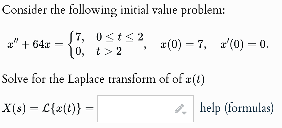 Solved Consider the following initial value | Chegg.com