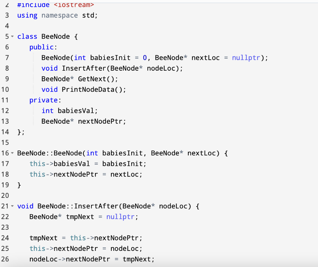 Solved Integer beeCount is read from input as the number of | Chegg.com