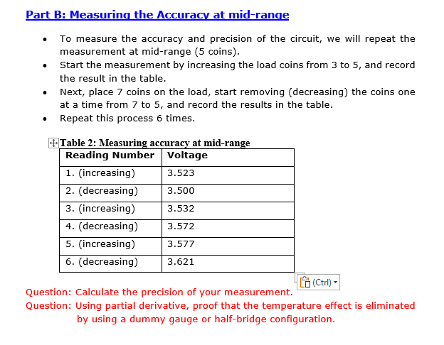 Part B: Measuring the Accuracy at mid-ranqe - To | Chegg.com