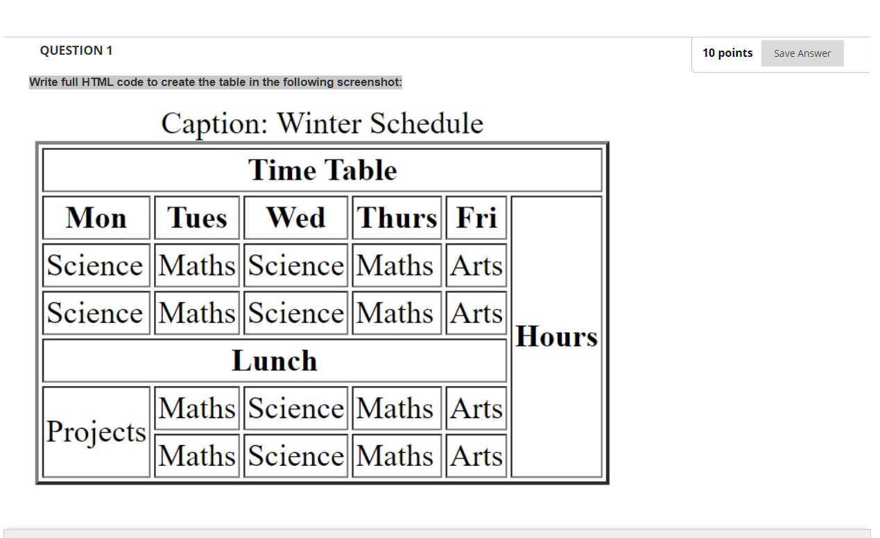 Solved QUESTION 1 10 points Save Answer Write full HTML code | Chegg.com