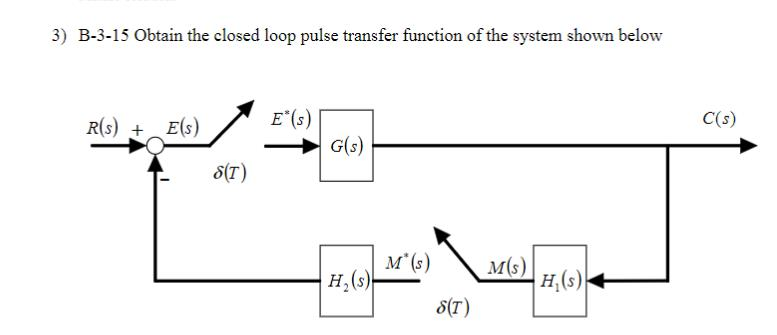 Solved 3 B 3 15 Obtain The Closed Loop Pulse Transfer