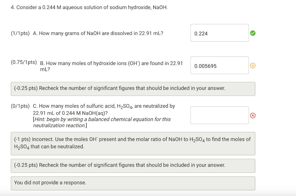 Solved 4. Consider a 0.244 M aqueous solution of sodium | Chegg.com