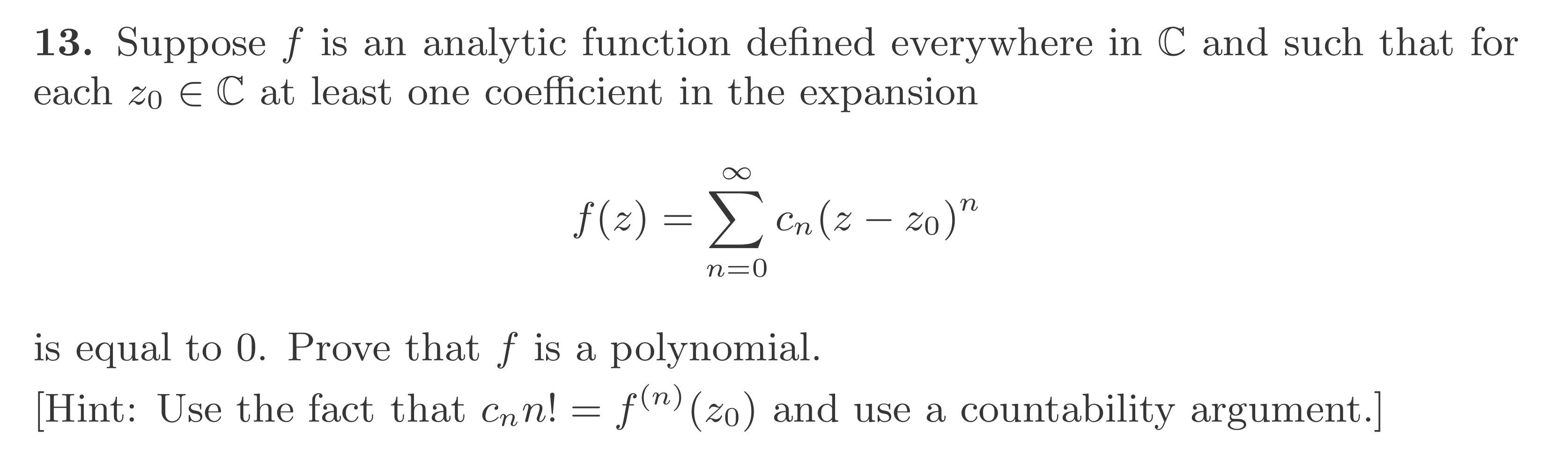 Solved 13 Suppose F Is An Analytic Function Defined