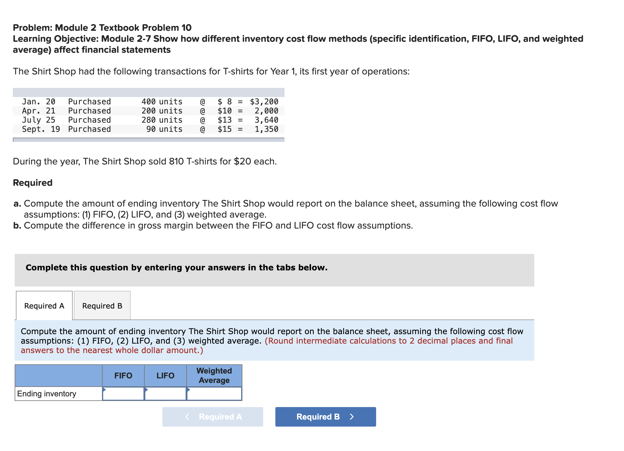 Solved Problem: Module 2 ﻿Textbook Problem 10Learning | Chegg.com