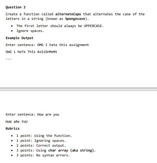 Solved Question 1 Write a function called shiftByOneLetter | Chegg.com