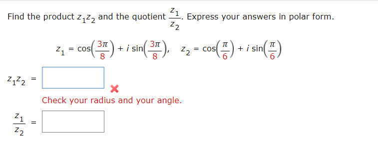 Solved Find the product z1z2 ﻿and the quotient z1z2. | Chegg.com