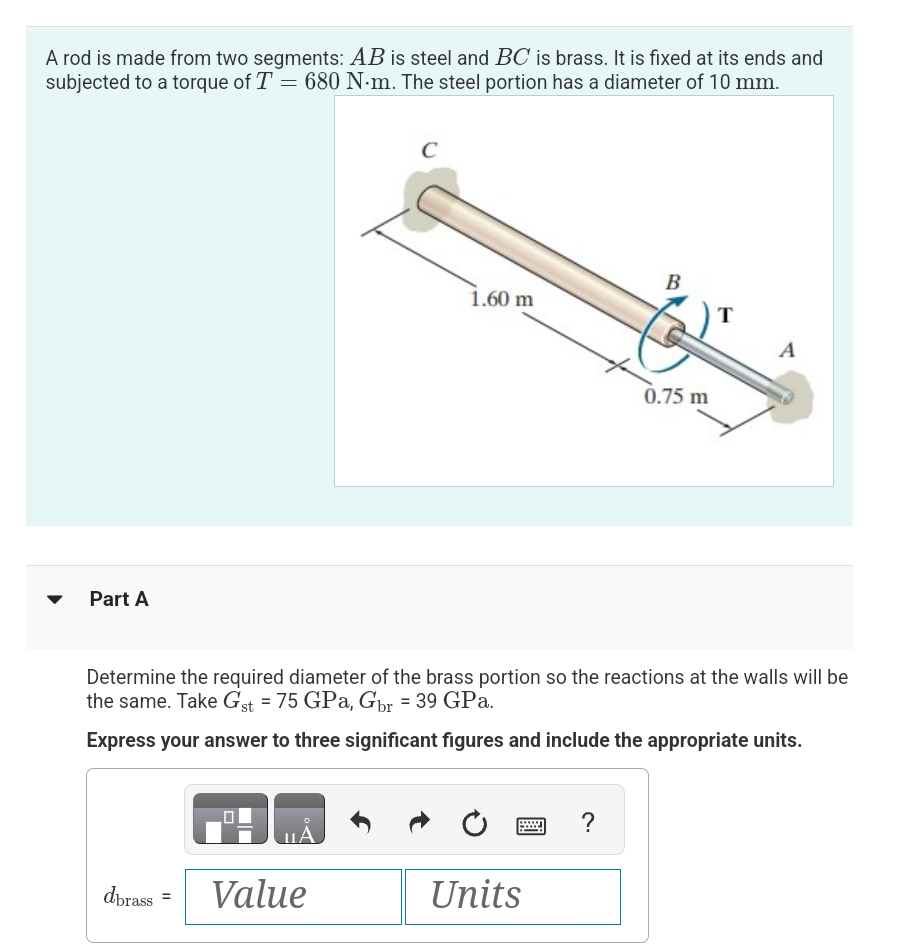 Solved A rod is made from two segments: AB ﻿is steel and BC | Chegg.com
