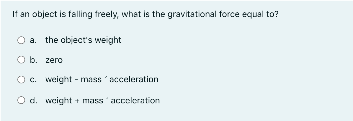 Solved If an object is falling freely, what is the | Chegg.com