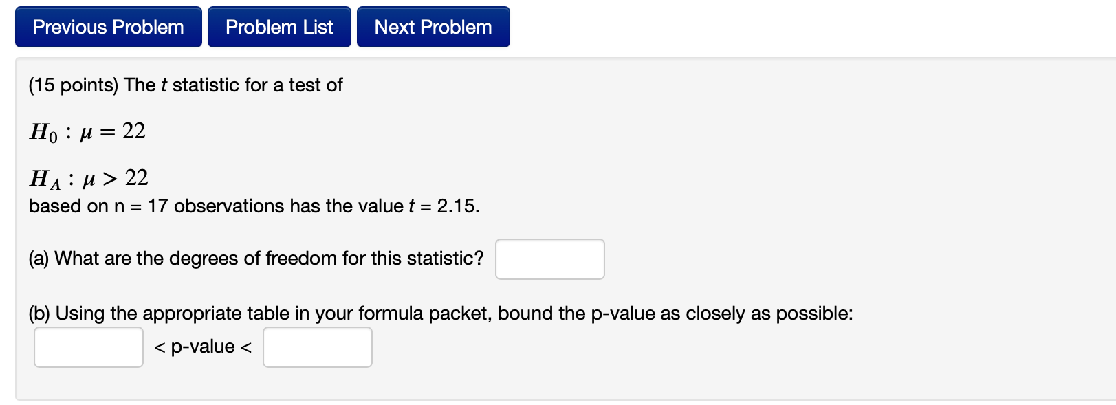 Solved Previous Problem Problem List Next Problem (15 | Chegg.com