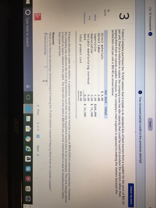 Solved Ch. 12 Homework You received partial credit in the | Chegg.com