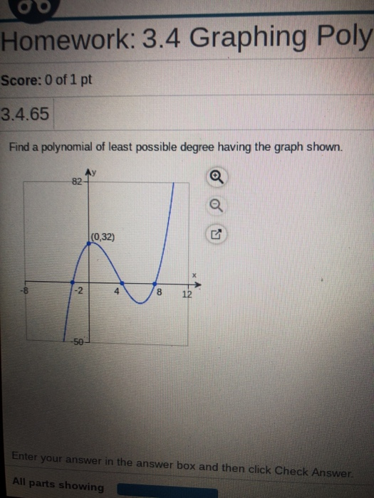 Solved Homework: 3.4 Graphing Poly Score: 0 of 1 pt 3.4.65 | Chegg.com