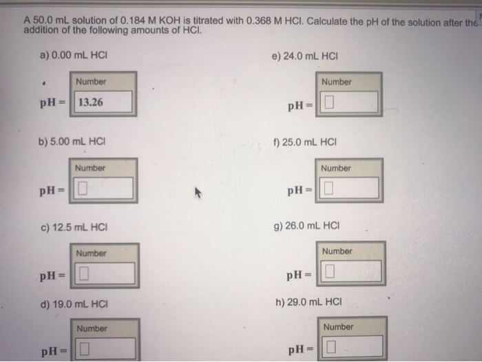 Solved A 50.0 mL solution of 0.184 M KOH is titrated with | Chegg.com