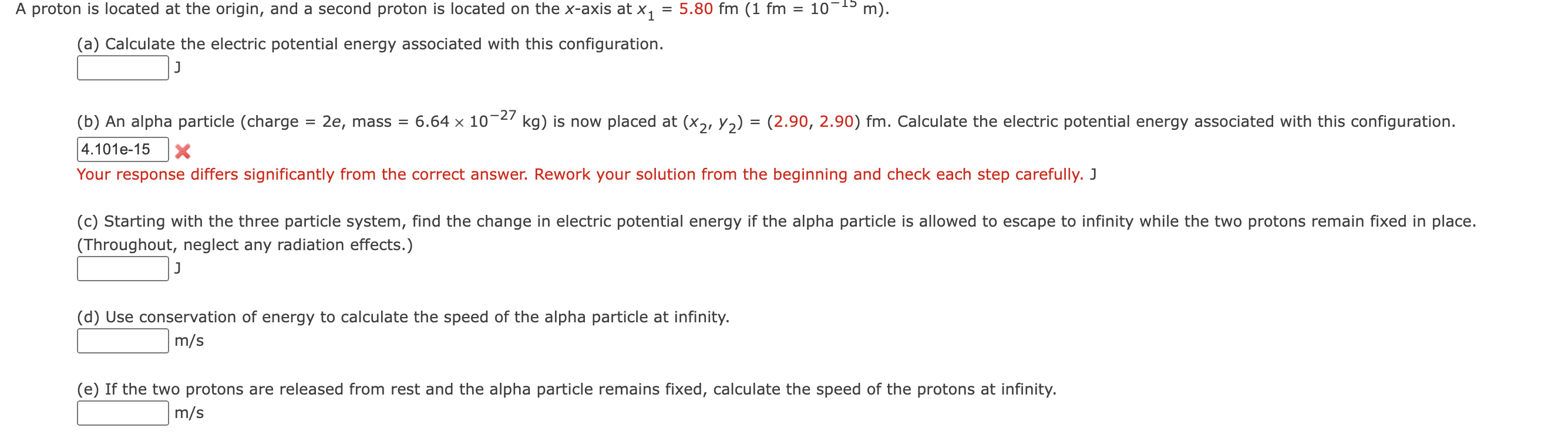 Solved proton is located at the origin, and a second proton | Chegg.com