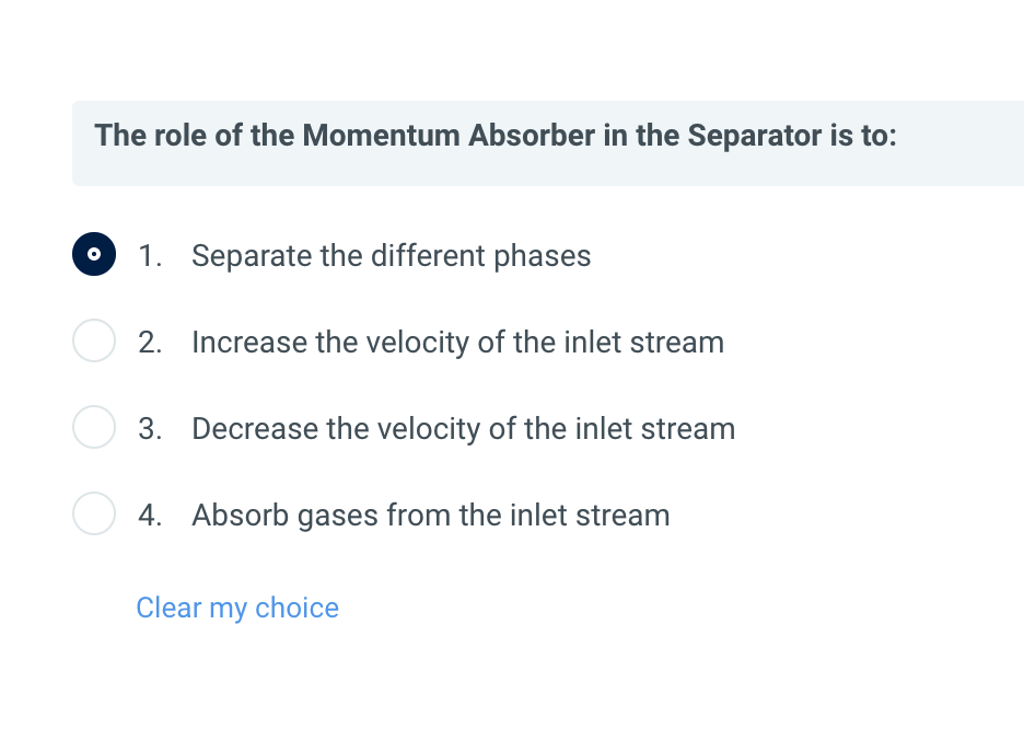 Solved The role of the Momentum Absorber in the Separator is | Chegg.com