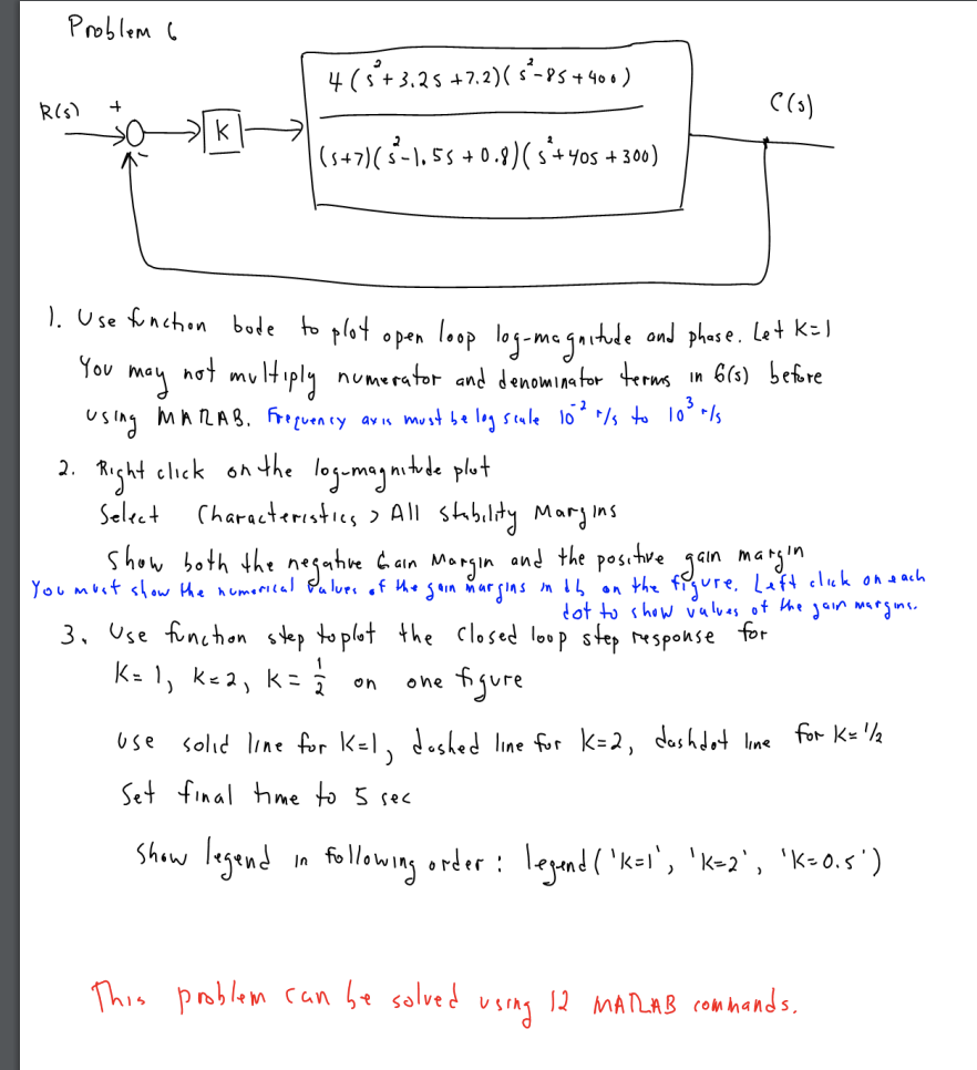 Solved Use function bode to plot open loop log-magnitude and | Chegg.com