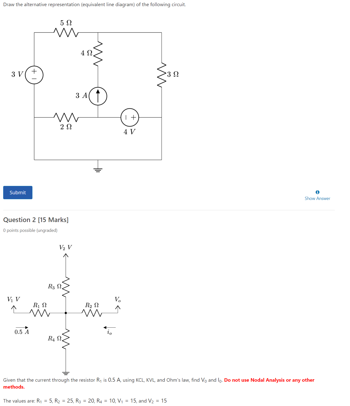 Solved Draw the alternative representation (equivalent line | Chegg.com