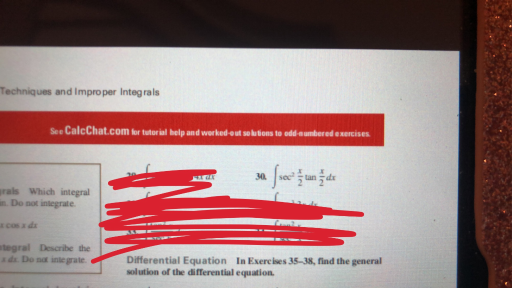 Solved Techniques and improper Integrals See CalcChat.com | Chegg.com