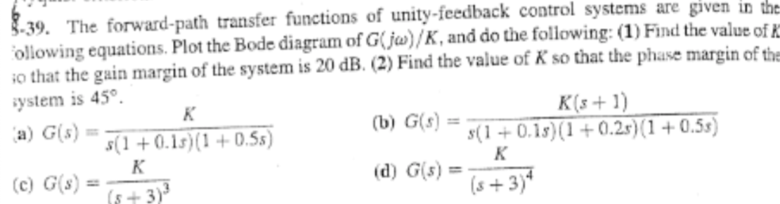 Solved 8-39. The forward-path transfer functions of | Chegg.com