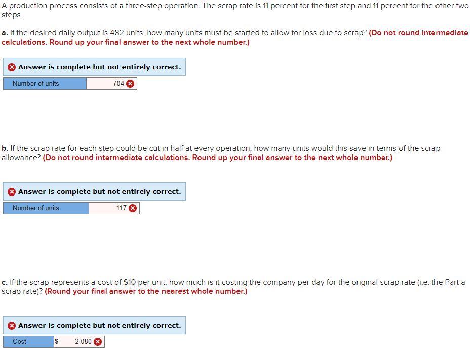 Solved A production process consists of a three-step | Chegg.com