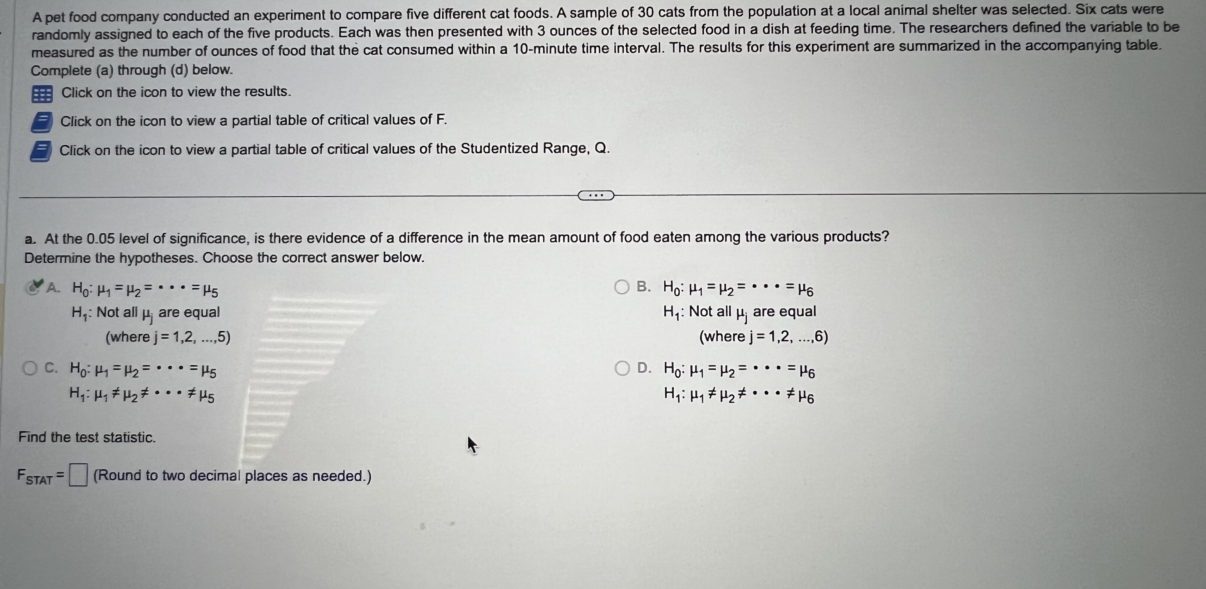 Solved A pet food company conducted an experiment to compare | Chegg.com
