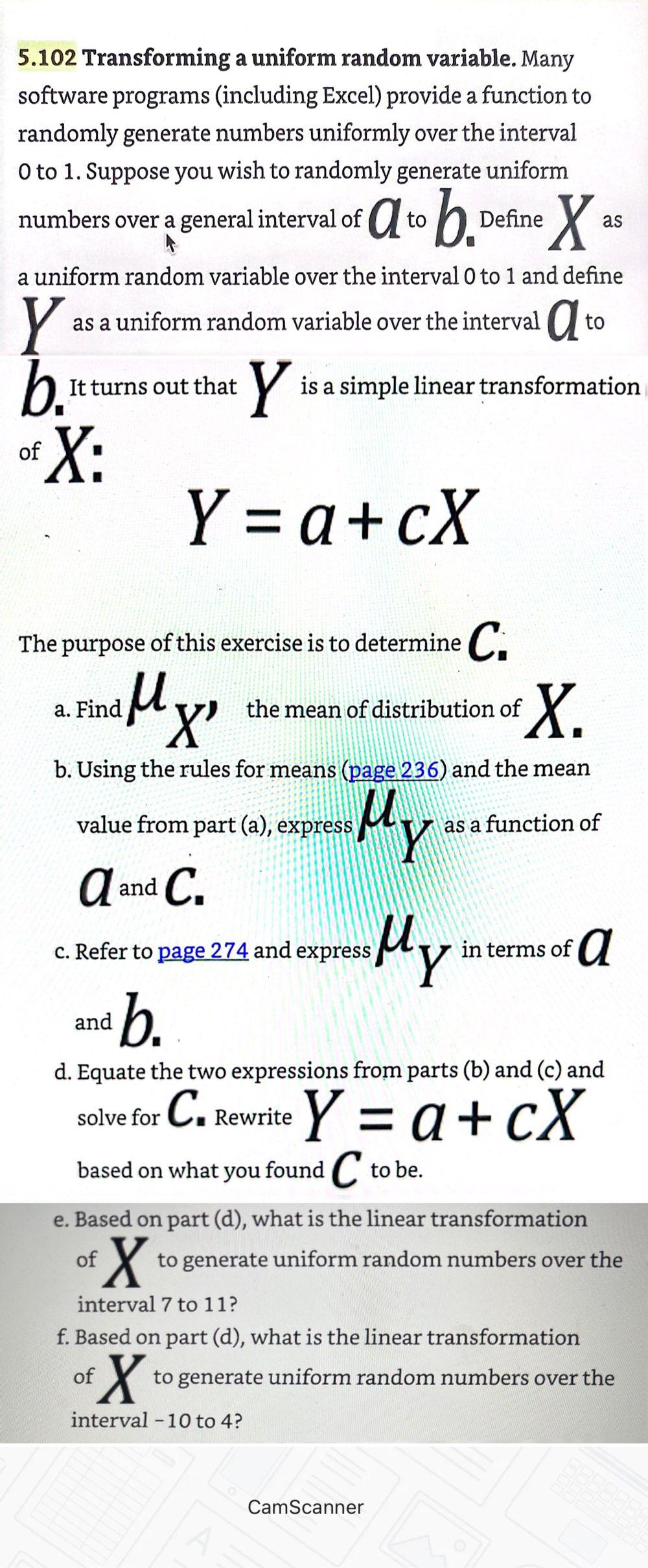 Solved 5.102 Transforming a uniform random variable. Many | Chegg.com Solved 5.102 Transforming a uniform random variable. Many | Chegg.com