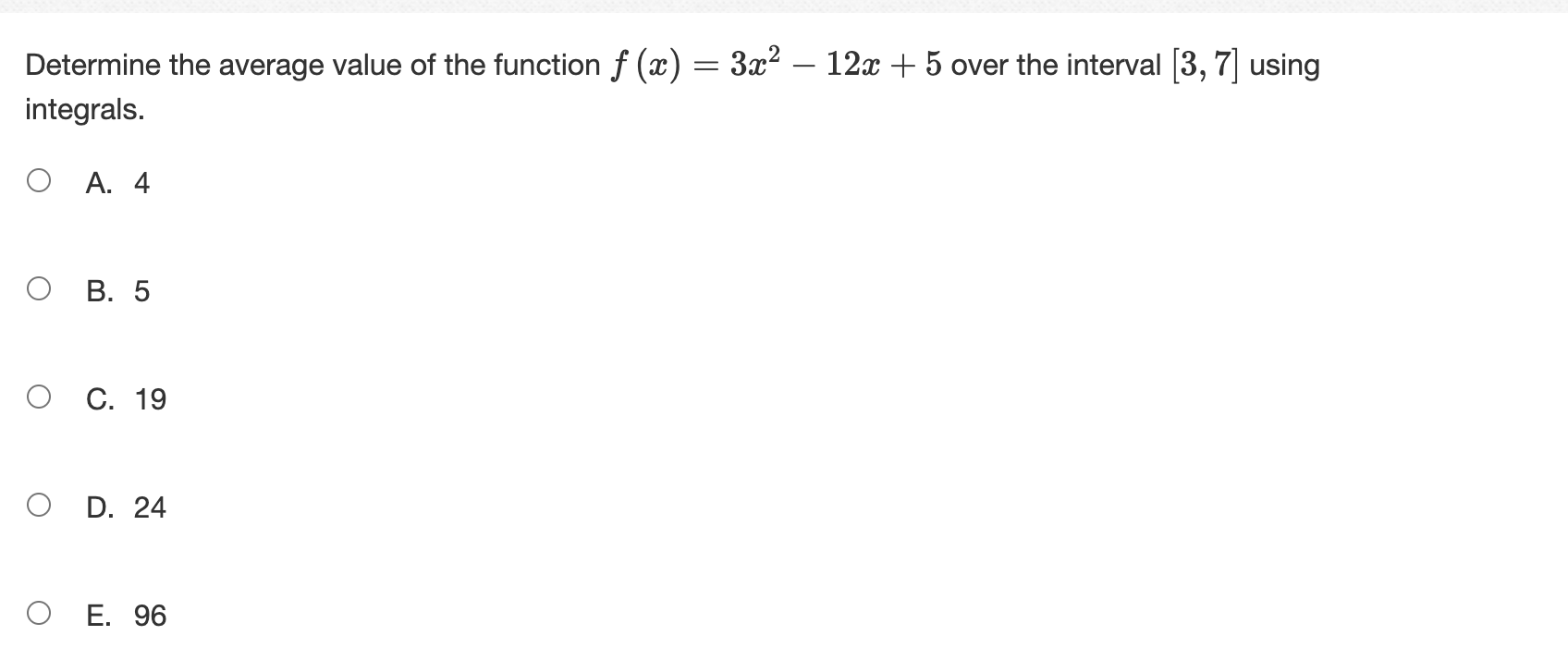 Solved Determine the average value of the function | Chegg.com