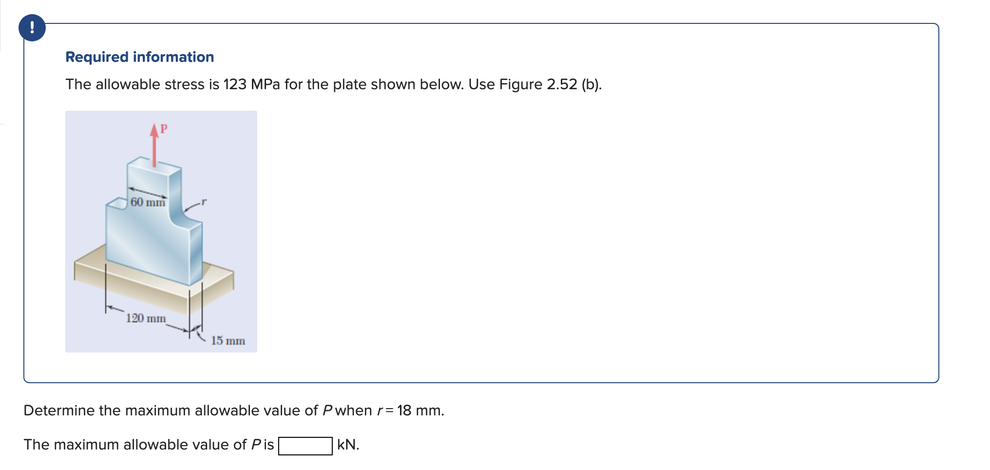 Solved Required information The allowable stress is 123MPa | Chegg.com