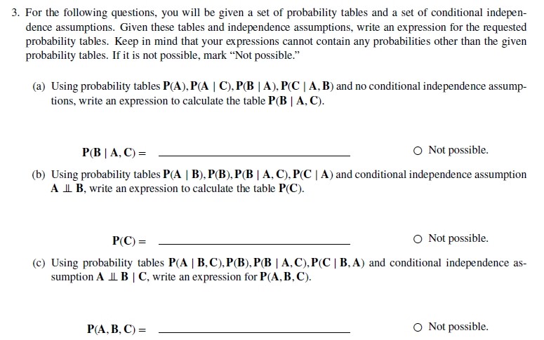 Solved 3. For the following questions, you will be given a | Chegg.com