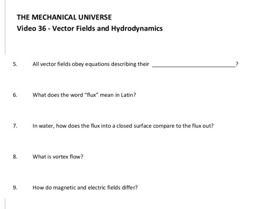 Solved THE MECHANICAL UNIVERSE Video 36 - Vector Fields and | Chegg.com