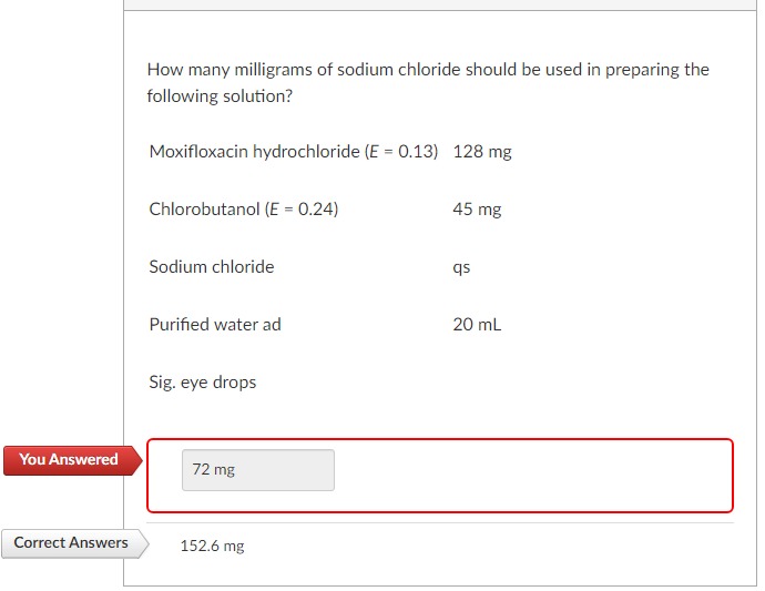 Solved Please show me how to get to the correct answer 152.6 | Chegg.com