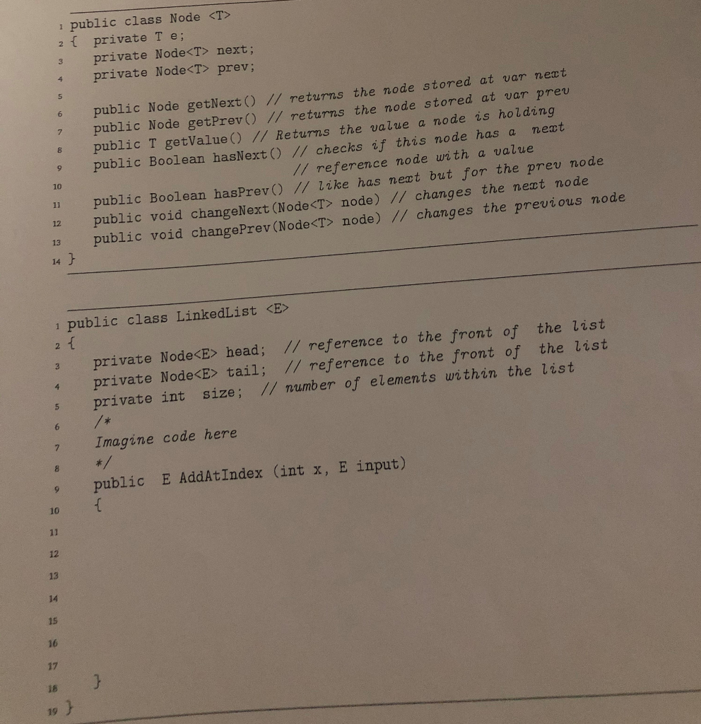 Solved Java Given the following methods which we will assume | Chegg.com