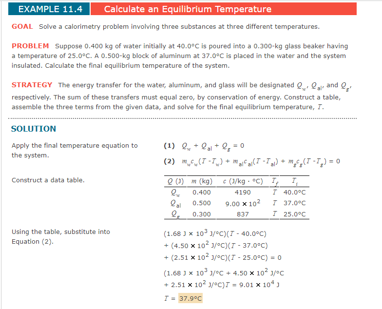 Solved GOAL Solve a calorimetry problem involving three | Chegg.com