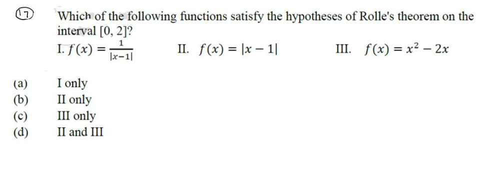 Solved (17) Which of the following functions satisfy the | Chegg.com