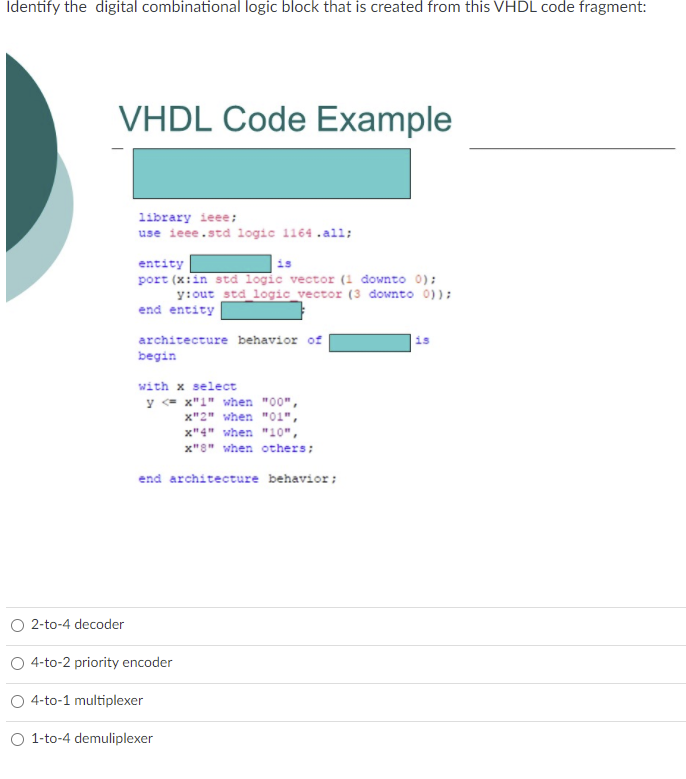 Solved Identify The Digital Combinational Logic Block That 