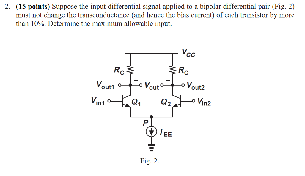 Solved 2. (15 points) Suppose the input differential signal | Chegg.com