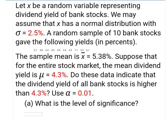 Solved Let x be a random variable representing dividend | Chegg.com