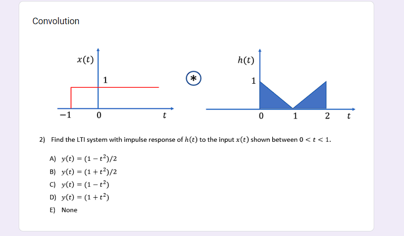 Solved Convolution 2 Find The Lti System With Impulse 