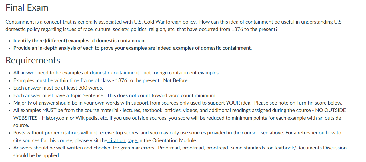 Containment is a concept that is generally associated | Chegg.com