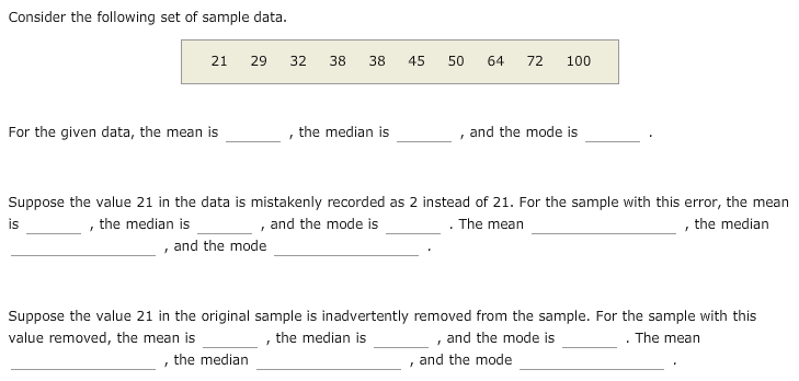 Solved Consider the following set of sample data. 21 29 32 | Chegg.com